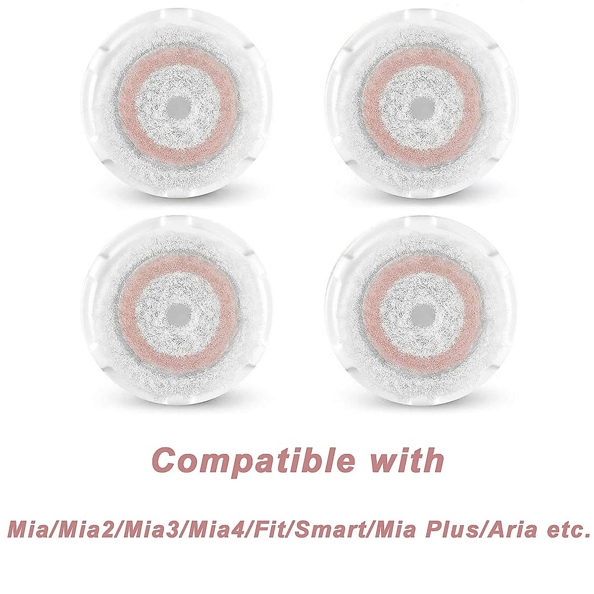 Facial Cleansing Brush Heads Replacement Compatible with Radiance Face Brush Head, for Clogged and Enlarged Pores, 4 Pack