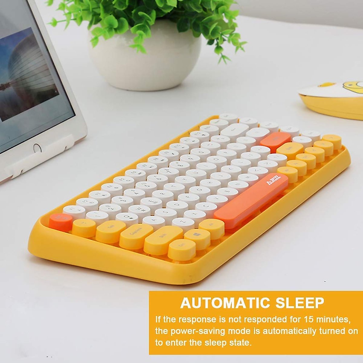 FELICON Wireless Bluetooth Keyboard Mini Portable 84-Key Keyboard Compatible with Android, Windows, PC, Tablet-Dark, Perfer for Home and Office Keyboards