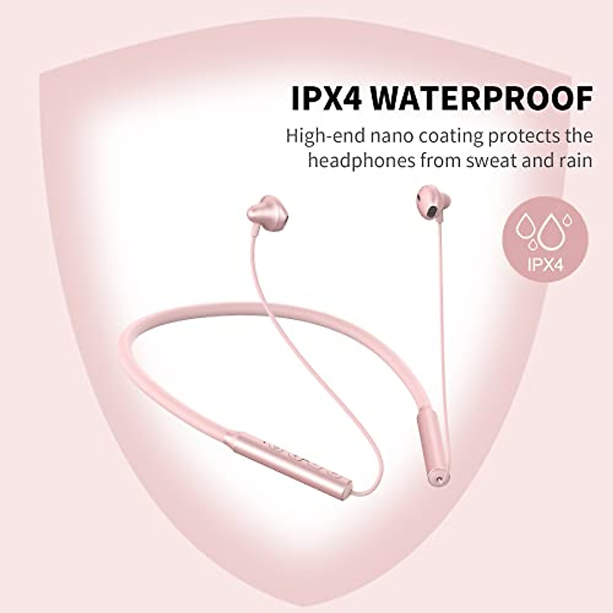 MUBIAO Bluetooth Headphones Neckband 20Hrs Playtime V5.0 Wireless Headset Sport Noise Cancelling Earbuds w/Mic for Gym Running Compatible with iPhone Samsung Android