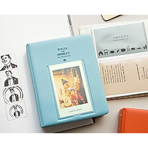 64 Pockets Colorful Fuji Instax Mini Book Style Photo Album Holder Card Holder for Fujiflim Instax Mini 7S Mini 8 Mini 25 Mini 50S Films - Blue