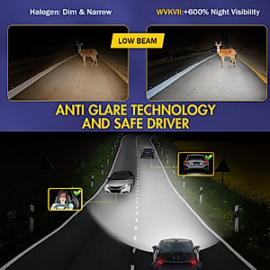 WVKVII Fit For Dodge Journey 2009-2019 LED Bulbs Combo 9005/HB3 High + 9006/HB4 Low Beam Lights Bulbs, 6000K Cool White Super Bright,IP68, 4