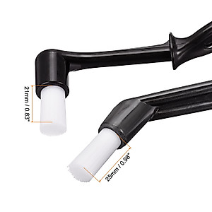 MECCANIXITY Coffee Machine Brush Kit, Nylon Head Washable Dusting Tools for Cleaning Espresso Machines Grinders, White Black Wood Color