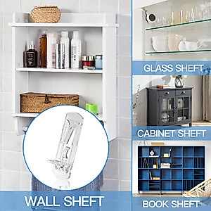 Jamiikury 10pcs Locking Shelf Support Pegs, 5mm Shelf Pins Clear Shelf Clips Plastic Shelf Pegs for Shelves, 5mm Peg x 3/4" Thick Shelf