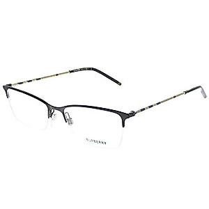 BURBERRY BE 1278 1012 Matte Brown Metal Semi-Rimless Eyeglasses 53mm