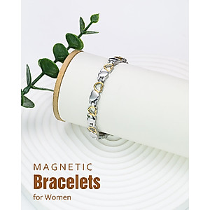 Jecanori Magnetic Bracelet for Women,Titanium Steel Brazaletes Jewelry Gifts with Adjustable Tool(Braveheart Series) Magnetic Field Therapy