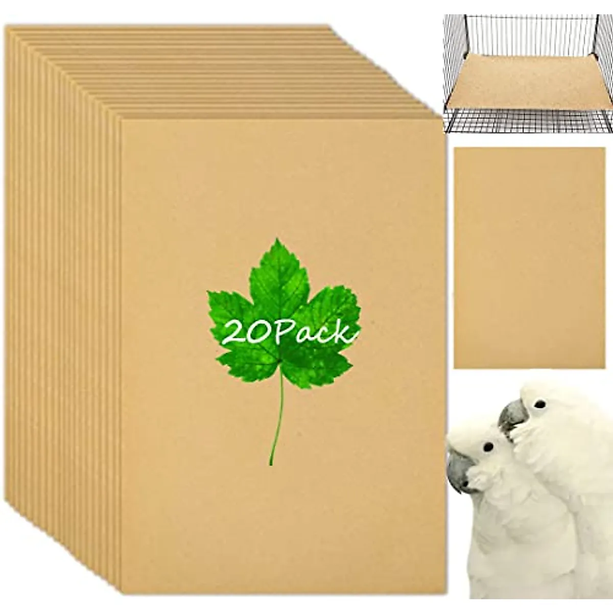 20 PCS Gravel Paper for Bird cage,10 x16 Inch Bird cage Liner Paper-Gravel Paper Special for Bird Cage in sea Sand,Parrot Cage Sandpapers Cushion Pad Pet Animal Bedding Accessories(20PCS 10 x16 Inch)