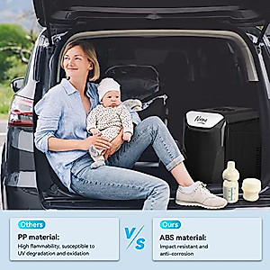 NXONE Mini Fridge,8 Can/6 Liter Small Refrigerator,110VAC/ 12V DC Portable Thermoelectric Cooler and Warmer Freezer Skincare Desk Little Tiny fridge for Cosmetics,Foods, Bedroom,Dorm,Office,and Car