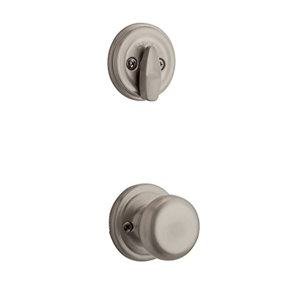 Kwikset Chelsea Single Cylinder Handleset w/Juno Knob featuring SmartKey in Satin Nickel - 98001-369