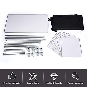 Giantex Camping Cook Table Kitchen Station with Storage Organizer and Carrying Bag, for BBQ Party Picnics Backyards and Tailgating, Portable Outdoor Aluminum Cooking BBQ Table (Black)