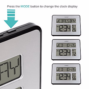 La Crosse Technology 513-1419BLv4-INT Backlight Atomic Full Calendar Clock with Extra Large Digits