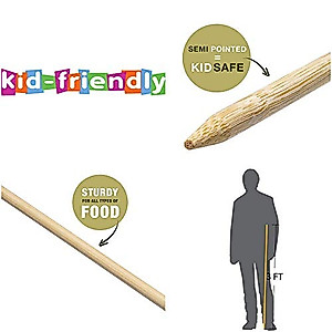 The Ultimate Marshmallow Roasting Sticks Premium Bamboo Extra Long 36 Inches 5MM Thick Heavy Duty Wooden Skewers Perfect for Smores Hot Dogs Kebab Campfire Fire Pit Camping Cooking 110 Pieces Safe