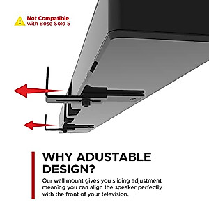Soundbar 300/500/600/700/900, TV Speaker & Soundtouch 300 Adjustable Wall Mount Kit, Black, for Bose Sound bar Smart 300, 500, 600, 700, 900, Mounting Bracket