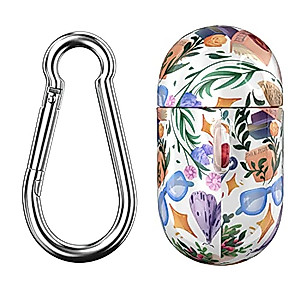 Hard Case Compatible with AirPods Pro 2 | AirPods Pro | AirPods 3 gen 2 1 Design Coffee Read Repeat Shockproof Hook Portable Cute Books Earpods Floral Nerdy Cover Protective Plastic with Keychain