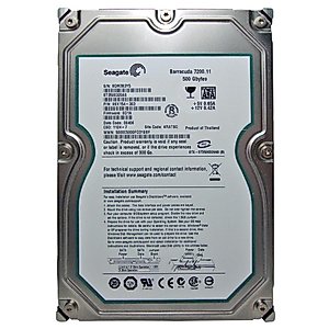 Seagate ST3500320AS Barracuda 7200.11 500 GB SATA 32 MB Cache Bulk/OEM Hard Drive