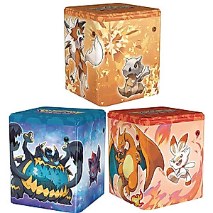 Pokemon - Stacking Tin Set of 3 - Fire - Fighting - Dark (Charizard Lycanroc Umbreon) - New Sealed
