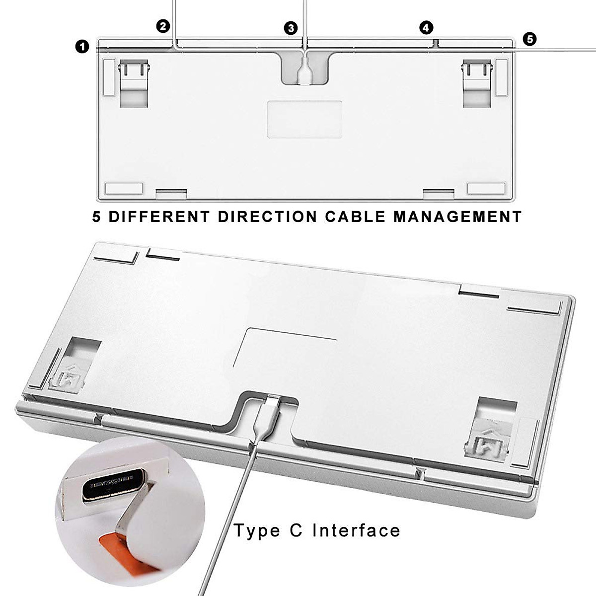 EPOMAKER Hello GANSS GS87D Bluetooth Mechanical Keyboard Connect 5 Devices, PBT Keycaps, Type-C Cable for Windows Mac Gaming (Cherry Blue Switch, Black Gold)