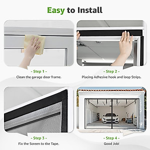 Garage Door Screen, 16x7 Ft Magnetic Closure Heavy Duty Weighted Bottom Garage Screen Doors for 2 Car Garage, Fiberglass Mesh Anti Annoying Animal Out