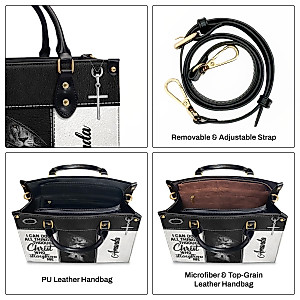 Jesuspirit Personalized Leather Bible Bags - Christian Gifts For Women - Church Bags, Bible Purse, Religious Bag - I Can Do All Things - Christian Bags, Jesus Stuff For Women Medium Size