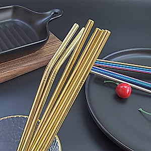 Reusable Metal Gold Straws 100Pcs.LindaWare Stainless Steel Curved Straws, 8.5" Bent Straight Straws Wholesale for 30 oz & 20 oz Tumblers Yeti Water Bottle. Dishwasher Safe(Gold, 8.5" bent 100pcs)