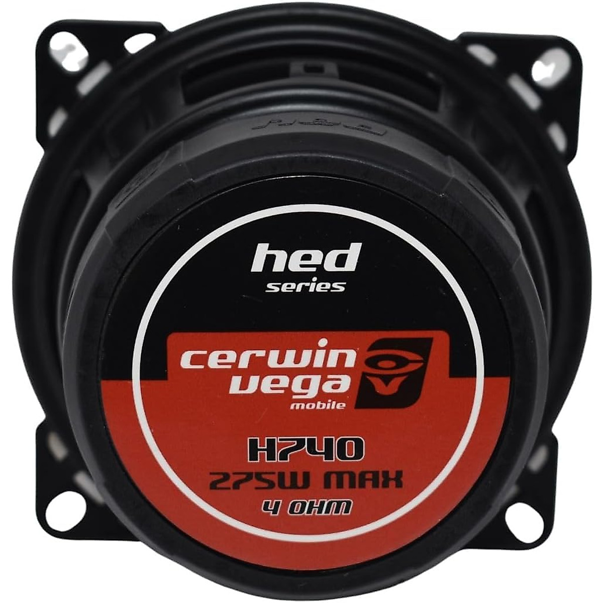 CERWIN-VEGA! HED Series 4" 2-Way Coaxial Speakers, 4Ω Impedance, 30W RMS, High-Performance Car Audio System, Durable Stamped Steel Frame, Graphite Cone, PEI Tweeter for Superior Sound H740