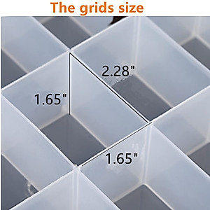 2PCS Feadily 36 Grids Plastic Large Organizer Box, Paint Storage, Nail Organizer Box, for Nail Accessories, Sewing Arts, Beads, Acrylic and Oil Paint Storage, 14.9" x 9.2" x 1.9" (Clear)