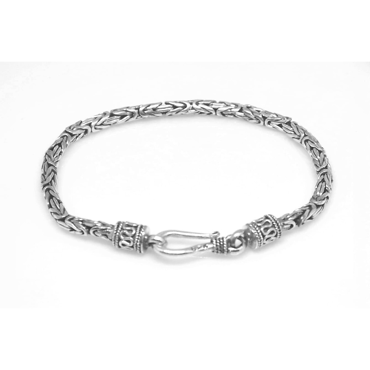Blusilver 925 Sterling Silver Bizantine Chain Bracelet Handmade in Bali 2.0 mm (7.0 Inches)