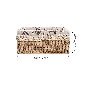 Cabilock Hyacinth Desktop Lined Beige Shelves Container Hand Sundries Countertop Living Cloth Flower Holder Liner Small Toilet Xxcm Towels Fabric Shelf Baskets Wicker Makeup Straw