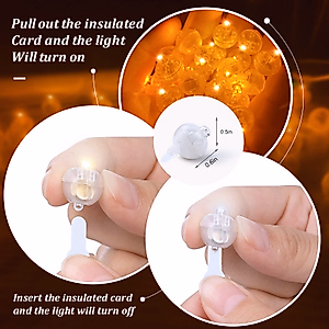 Aogist 100pcs Orange Flash Balloon Light with Loop for Hanging,Mini Ball Lights Led Drinks Lights Round Tiny Light for Paper Lanterns Balloons Birthday Party Event Wedding Decoration