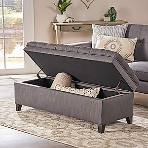 Christopher Knight Home Juliana Fabric Storage Ottoman, Gray
