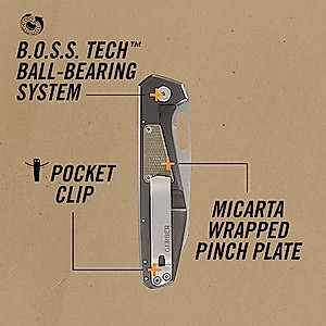 Gerber Gear Slimsada Pocket Knife with Pocket Clip - 3.47" Plain Edge Blade Folding Knife - EDC Gear and Equipment - Micarta
