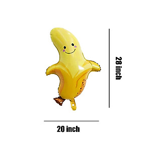 HORUIUS Banana Balloons Fruit Banana Foil Mylar Balloons for Baby Shower Banana Themed Party Birthday Decoration Supplies 28 inch 5PCS