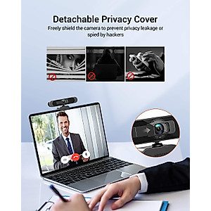 DEPSTECH Webcam with Microphone, 4K Webcam Sony Sensor Autofocus Web Camera with Privacy Cover and Tripod, 8MP USB Webcam for Desktop Laptop PC, Streaming Webcam for Zoom, Skype, Facetime, YouTube