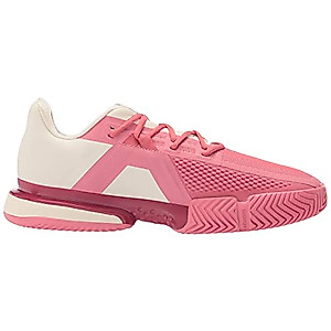 adidas Women's Solematch Bounce Tennis Shoe, Hazy Rose/Silver Metallic/Acid Orange, 11