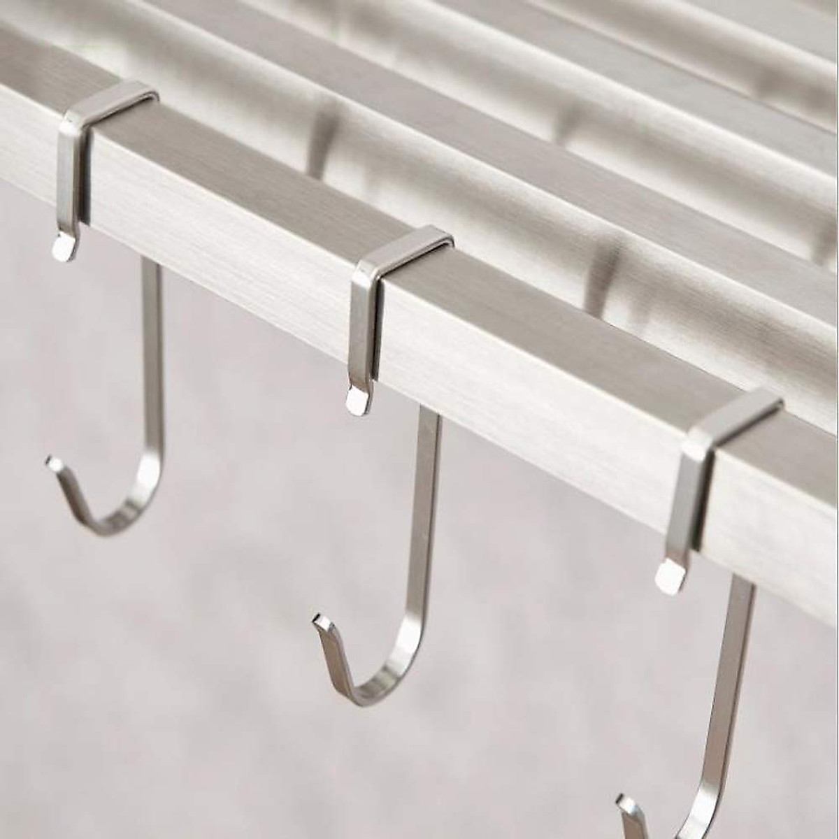 Hdtyyln 5 Pack Stainless Steel Universal Square Hook Small Metal Hanger for Kitchen, Bathroom, Bedroom and Office: Pan, Pot, Coat, Bag, Plants