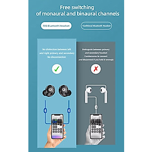 Wireless V5.1 Bluetooth Earbuds Compatible with Xiaomi Redmi 9A with Extended Charging Pack case for in Ear Headphones. (V5.1 Black)