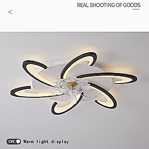 Ceiling Fan with Lights Remote Control, Bladeless Remote Control Ceiling Fans, 32.28" White Ceiling Fan with Light for Bedroom Living Room Kitchen