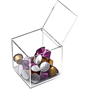 IHAYNER Coffee Pod Holder for Nespresso Capsules Vertuoline Tea Bag Organizer Clear Acrylic Dispenser