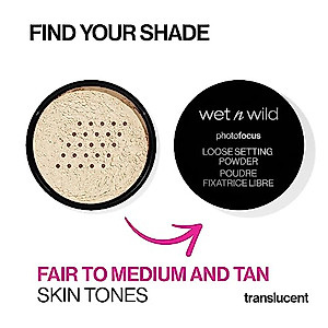 wet n wild Photo Focus Loose Baking Setting Powder, Highlighter Makeup, Fair to Medium & Tan Skin Tones, Translucent