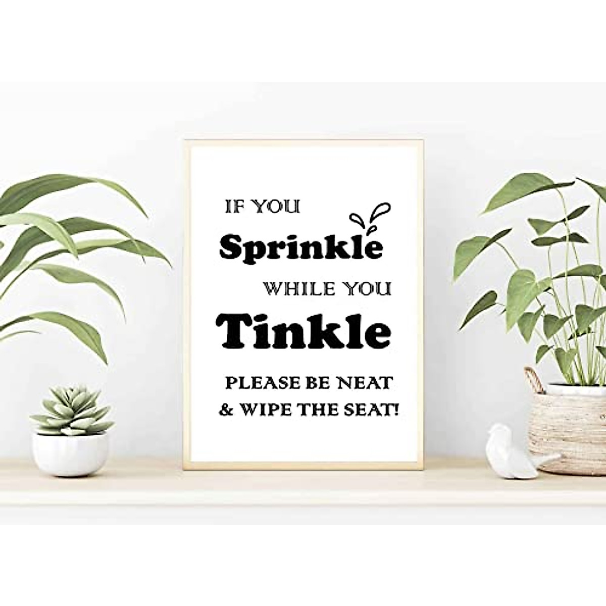 Bathroom Quotes and Sayings Art Prints, Set of Four Photos 8x11 Unframed | Aesthetic Bath Decorations, Great Gift for Restroom and Toilet Decor, Black and White Funny Home Wall Pictures, Hillarious/Humorous, Perfect for Housewarming Gifts Under $10