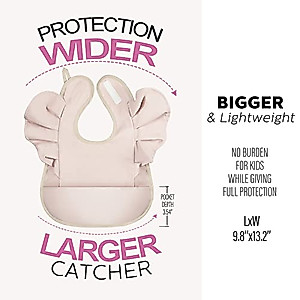 JaGely 3 Pcs Baby Bib for Eating Waterproof Baby Bib Baby Girl Food Bib Washable Toddler Bib Soft Feeding Bib with Food Catcher for Baby Boy or Girl Eating Travel Home Supplies