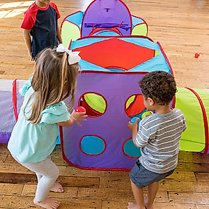 Hide and Slide 7pc Kids Ball Pit Play Tent and 20 Balls, Toddler Jungle Gym Play Tent Crawl Tunnel Toy for Babies Infant Children, Birthday Gift Girls Boys, Indoor Outdoor Gift, Portable Play Center