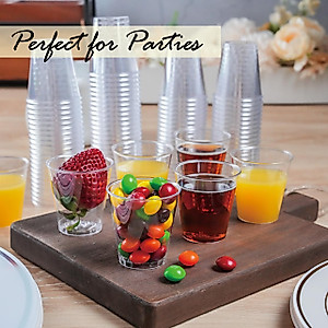 Craft And Party, 1oz 100 pcs Premium Clear Shot Glasses. Disposable Clear Cups for Wine Tasting, Vodka, Whiskey, jelly shot, sample Cups For Party and Gathering. (100, 1oz)