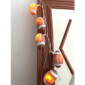 Lights for Bedroom Football Light String,Battery Powered 6.5ft 10 LED Football Fairy Lights for Room Decor,Ball Sport Theme Party Decorative Lights,Birthday Christmas Decorations,Football Lovers Gift