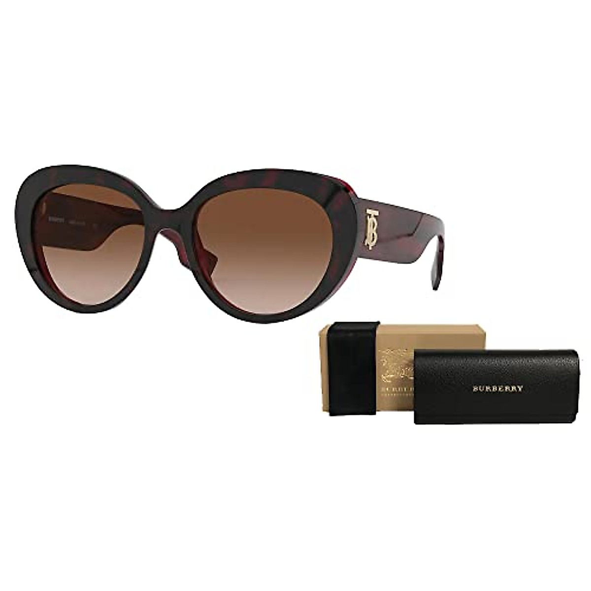 Rose BE4298 390513 54MM Top Havana on Bordeaux/Brown Gradient Cat Eye Sunglasses for Women + BUNDLE With Designer iWear Complimentary Eyewear Kit