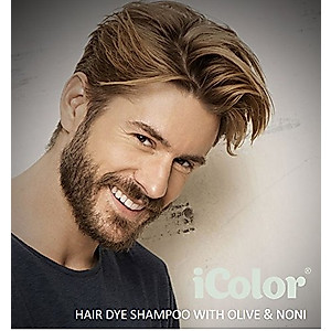 iColor Hair Dye Shampoo Light Brown 30ml per sachet (1.014 ounces) x 10 pcs in a box, shampoo-in hair color, dye, light brown hair in 20-30 minutes, DYI, convenient, easy to use