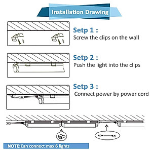 HOLDWILL 6 Pack LED Shop Light Fixture, 4FT 24W 6000K Daylight White Clear Cover Linkable Beer Cooler Light, T8 LED Integrated Tube Lights with On/Off Plug Cable for Garage,Work Bench and Workshop
