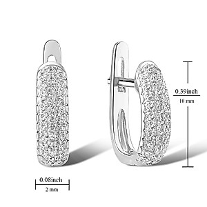 Diamond Hoop Earrings for Women - for Her 0.16 Carat 14K White Gold Hoop Earrings with White Diamond for Women