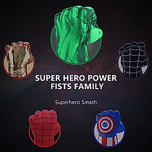 Toydaze Incredible Smash Fists Punching Gloves Plush Hands Stuffed Pillow Handwear, Kids Cosplay Costumes Gloves, Superhero Toys for Boys, Toddlers, Birthday, Halloween, Green