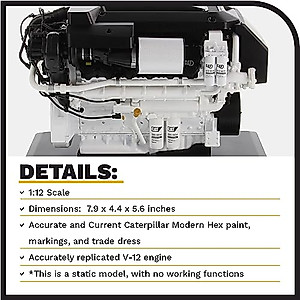 Diecast Masters 1:12 Caterpillar C32B Marine Engine | High Line Series Cat Trucks & Construction Equipment | 1:12 Scale Model Diecast Collectible Model 85707