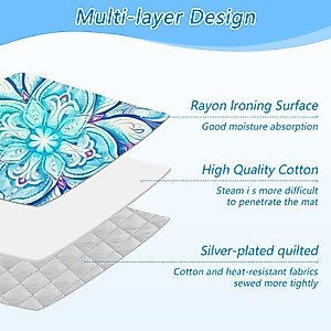 GOODOLD Mandala Ironing Mat Portable Travel Ironing Pad for Washer,Dryer,Table Top, Iron Board Alternative Cover, Large Heat Resistant Ironing Blanket